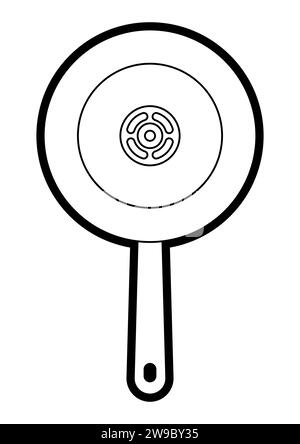 Illustration of frying pan. Stylized kitchen utensil item Stock Vector ...
