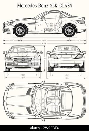 Mercedes G Class 2015 car blueprint Stock Vector Image & Art - Alamy