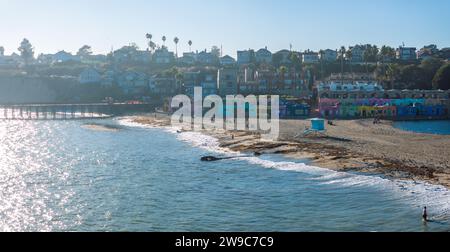 Aerial view of the Capitola beach town lighthouse in California Stock ...