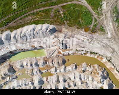 Limestone quarry environmental recultivation process Stock Photo - Alamy