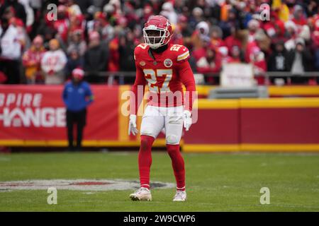 Kansas City Chiefs safety Chamarri Conner (27) looks on during an NFL ...