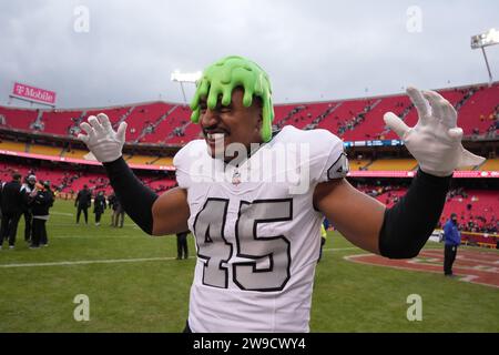 Las Vegas Raiders fullback Jakob Johnson (45) runs during the first ...
