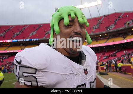 Las Vegas Raiders fullback Jakob Johnson (45) during the first half of ...