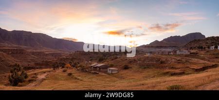 Sunrise in Daliwe, a remote village deep in the heart of the Lesotho ...