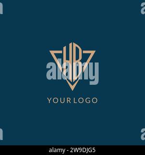 HB triangle monogram logo design ideas, creative initial letter logo with triangular shape logo ...