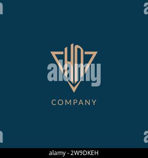 HN triangle monogram logo design ideas, creative initial letter logo with triangular shape logo ...