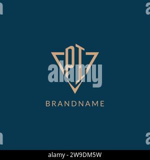 PI triangle monogram logo design ideas, creative initial letter logo with triangular shape logo ...