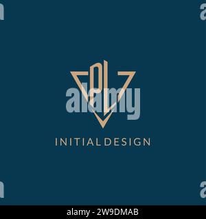 PL triangle monogram logo design ideas, creative initial letter logo with triangular shape logo ...