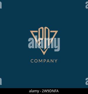 PN triangle monogram logo design ideas, creative initial letter logo with triangular shape logo ...
