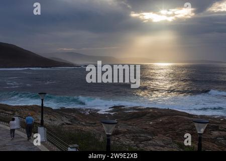 Caión coastline in Costa da Morte, Galicia. Laracha. Sunset Stock Photo ...