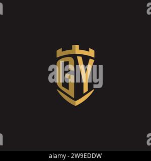 Initials GY shield logo design, creative monogram logo inspiration vector graphic Stock Vector ...