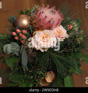 Close-up view of bouquet of beautiful purple fresh flowers Stock Photo ...