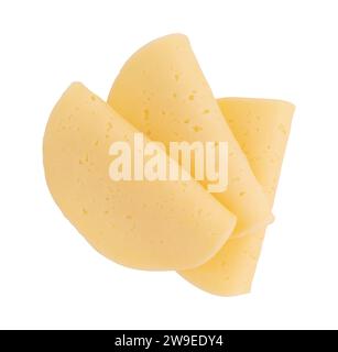 Salami cheese, round gouda slices isolated on white background Stock ...