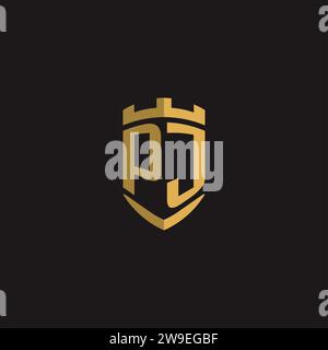 Initials PJ shield logo design, creative monogram logo inspiration ...