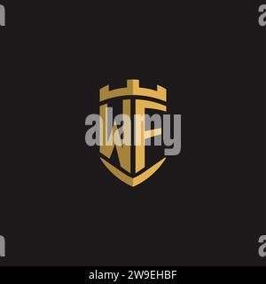 WF logo monogram emblem style with shield shape design template ideas ...