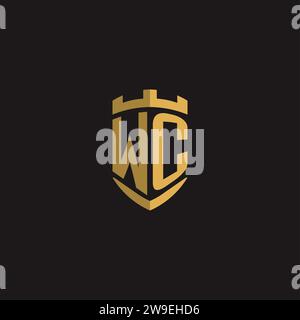 Initials WC shield logo design, creative monogram logo inspiration vector graphic Stock Vector ...