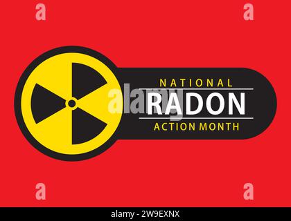 January is Radon Awareness Month banner, placard, card, and poster ...