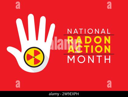 January is Radon Awareness Month banner, placard, card, and poster ...