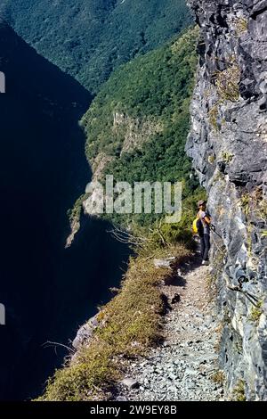The narrow and precipitous Zhuilu Old Trail, Taroko National Park ...