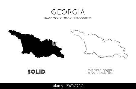 Georgia map. Blank vector map of the Country with regions. Borders of ...