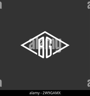 BG simple outline concept logo and circle of initial design black and ...