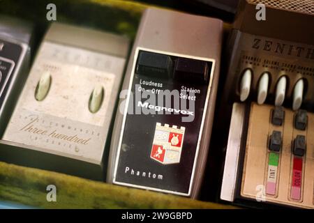Retro remote controls, vintage television remotes Stock Photo - Alamy