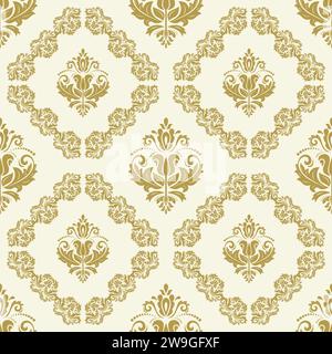 Classic seamless pattern. Damask orient light blue and white ornament ...