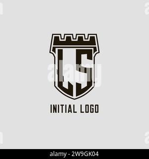 LS Logo monogram letter with shield shape design template Stock Vector ...