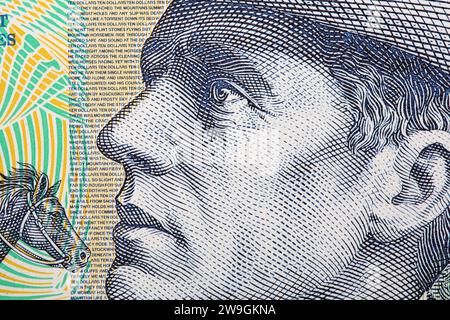 Banjo Paterson a closeup portrait from Australian money - dollar Stock ...