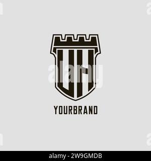UH logo monogram with fortress castle and shield style design ideas Stock Vector Image & Art - Alamy