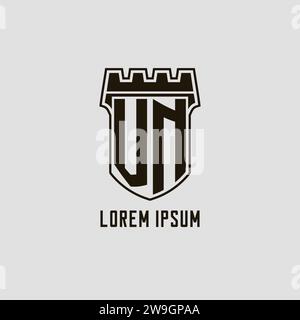VN initial monogram with building logo design vector graphic Stock ...