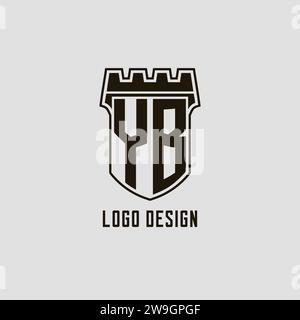 YB logo monogram with fortress castle and shield style design ideas Stock Vector Image & Art - Alamy