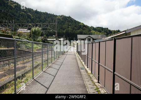 Nagiso, Japan; 1st October 2023: Black old locomotive train in Nagiso ...