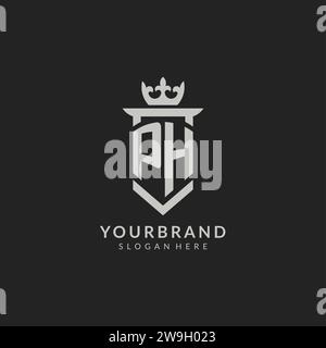 PH logo monogram emblem style with shield shape design template ideas ...
