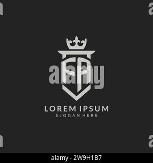 FA logo initial with shield shape design style vector graphic Stock ...