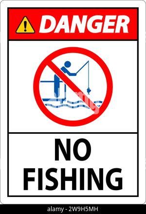 Water Safety Sign Danger - Fishing Area Stock Vector Image & Art - Alamy
