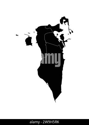 Map Of Bahrain High-Res Vector silhouette and outline Graphic Stock ...