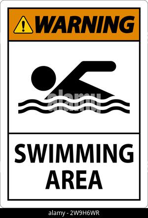 Water Safety Sign Warning - Swimming Area Stock Vector Image & Art - Alamy