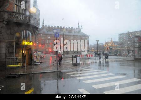 Copenhagen, Denmark /28 December 2023/.Weather rain fall in danish ...