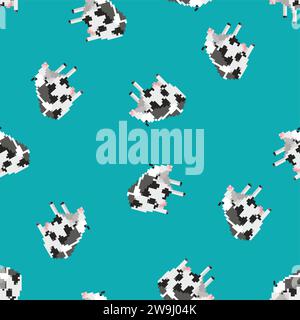 Cow pixel art pattern seamless. 8 bit farm animal background. pixelated texture Stock Vector ...
