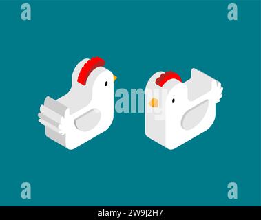 Rooster meat icon isometric vector. Roasted meat leg on background of ...