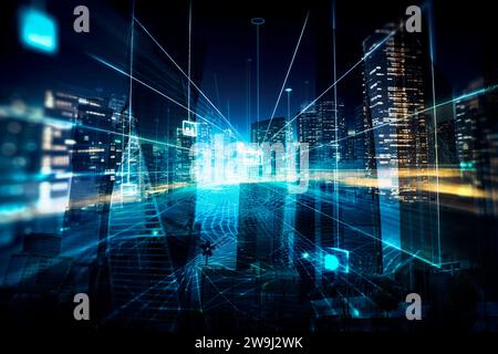 Financial abstract background with city skyskapers and financial charts ...
