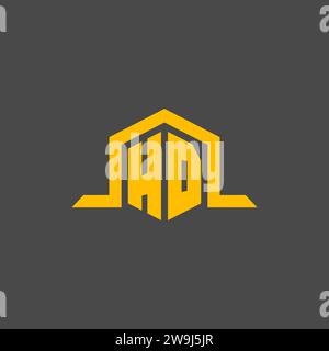 HD initial monogram logo with hexagonal shape style, real estate logo ...