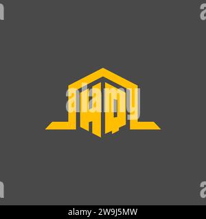 HQ initial monogram logo with hexagonal shape and swoosh design ideas ...