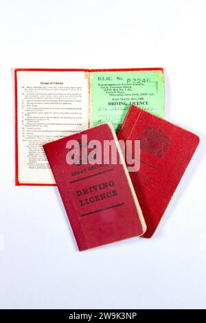 The red cover of a UK driving licence, dating from the mid-1930s Stock ...