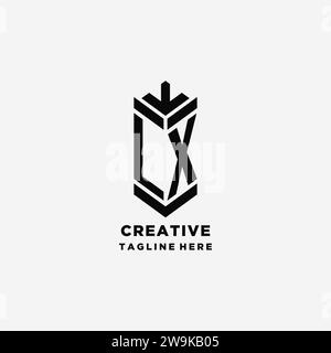 Initials LX logo shield guard shape, creative logo design concept vector graphic Stock Vector ...