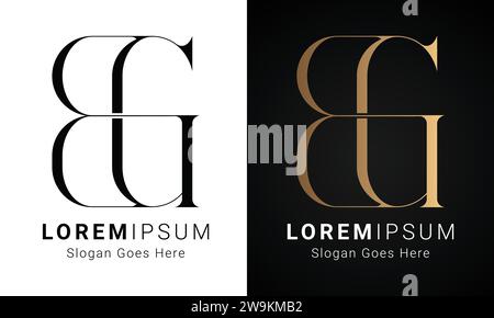 Luxury Initial BG or GB Monogram Text Letter Logo Design Stock Vector ...