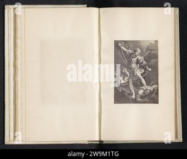 Photo production of a print, representing Satan lying next to a demon ...