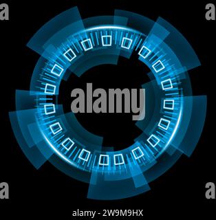Hud holographic blue futuristic design with separated shape Stock Photo ...