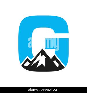 Mountain On Letter Logo Design E Stock Vector Image & Art - Alamy